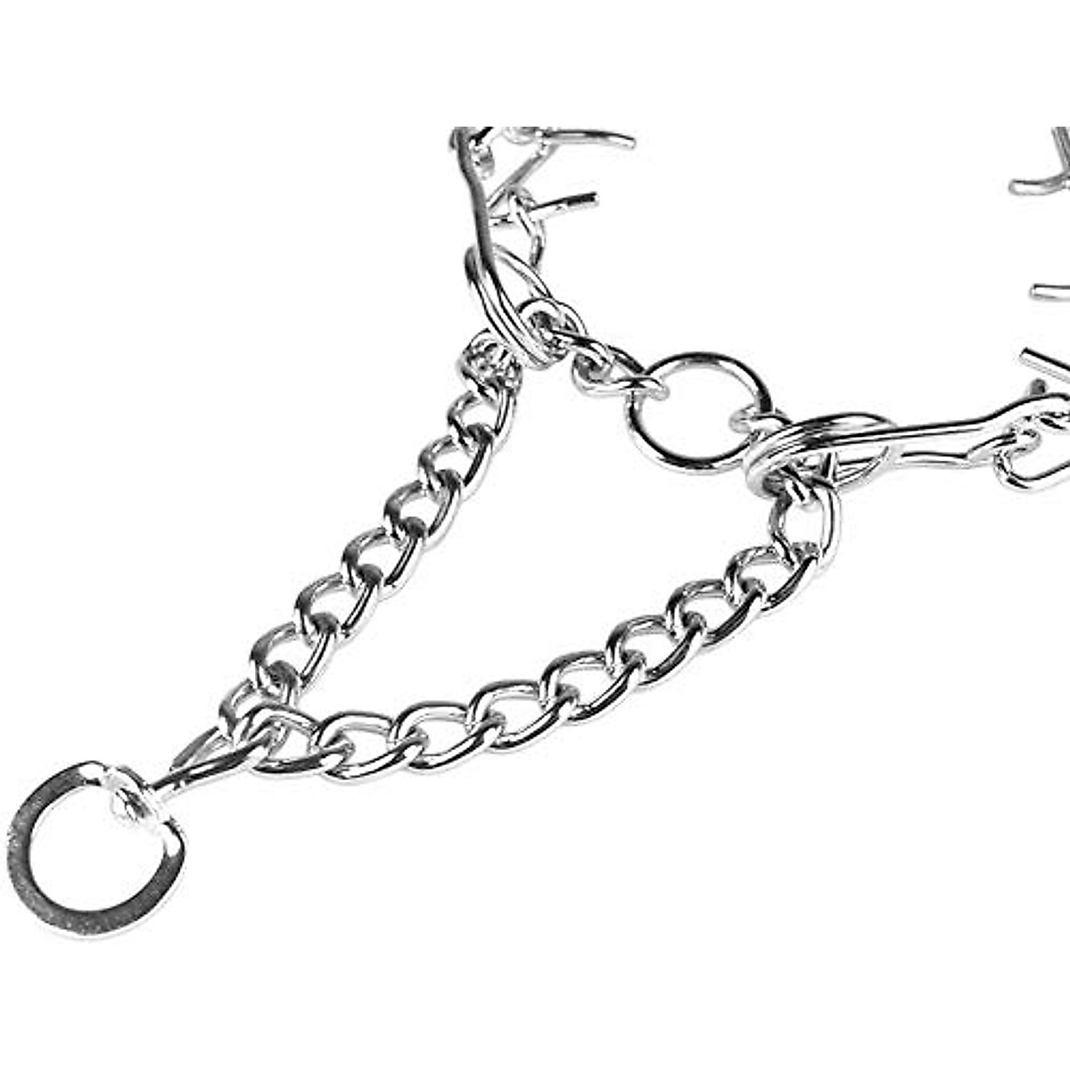 Darkyazi Durable Pinch Collar Stainless Steel Dog Adjustable Pet Training Collar for Medium Large Dogs (Large (Pack of 1), Silver)