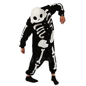 SAZAC Skeleton Kigurumi - Onesie Jumpsuit Halloween Costume