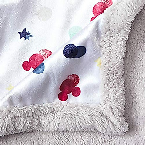 Disney Minnie Mouse Mink & Sherpa Double Sided Infant Blanket, Minnie Mouse Face Applique