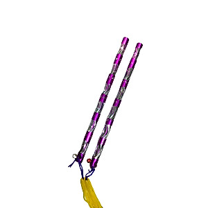 JAGMOR Navratri Special dandiya| Metal Aluminum Navratri Raas Garba Dandiya Sticks, 1 Big Pair and 1 Small Pair, Pink Color, Pack of 4