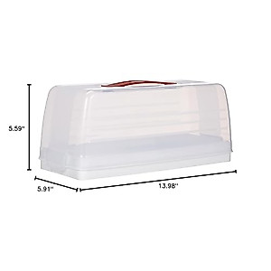 CURVER Curver-175247-Rectangular Cake Tin-Transparent/White, Multicolour