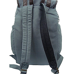 K-Cliffs Travel Laptop Backpack Canvas School Bookbag Casual School Daypack Rucksack Grey Chevron