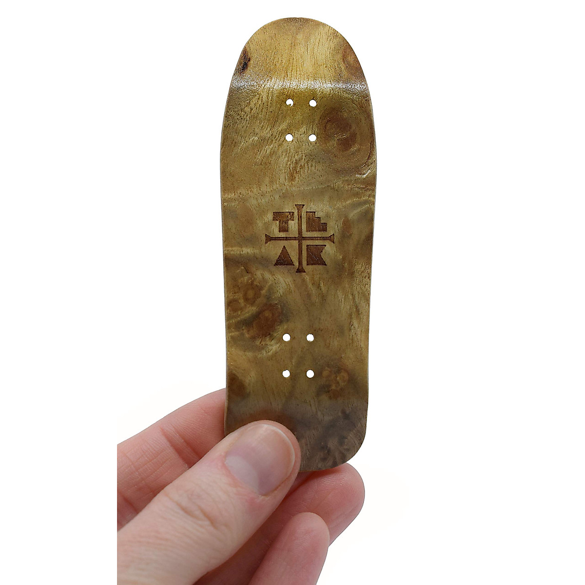 Wooden Fingerboard Carlsbad Cruiser Deck, The Graham Cracker - 34mm x 100mm - Handmade, Pro Shape & Size - Five Plies Wood Veneer - Includes Prolific Foam Tape - Teak Tuning