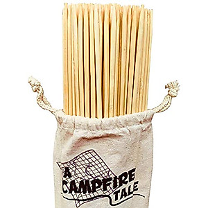 The Ultimate Marshmallow Roasting Sticks Premium Bamboo Extra Long 36 Inches 5MM Thick Heavy Duty Wooden Skewers Perfect for Smores Hot Dogs Kebab Campfire Fire Pit Camping Cooking 110 Pieces Safe