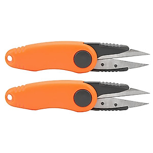 Mini Badminton Line Scissors, Folding Outdoor Fishing Line Cutter ABS Carbon Steel 2pcs for Camping (Orange)