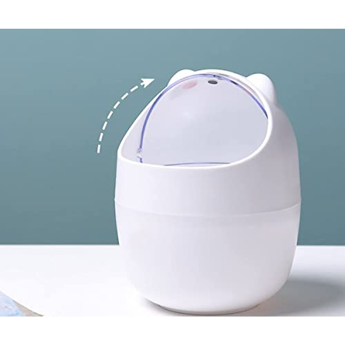 Demall Cartoon Desktop Trash Can Creative Organizer Cute Mini Cat Table Dining Storage Box Desk Decoration Household Daily Necessities