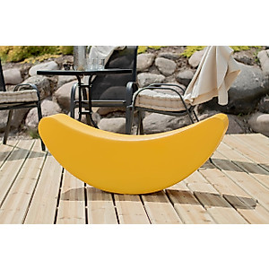 IGLU Soft Play Rocker Banana Shape Large Rocking Horse Hobby Toy for Kids Age 1-7 Montessori Open Ended Play (Yellow)