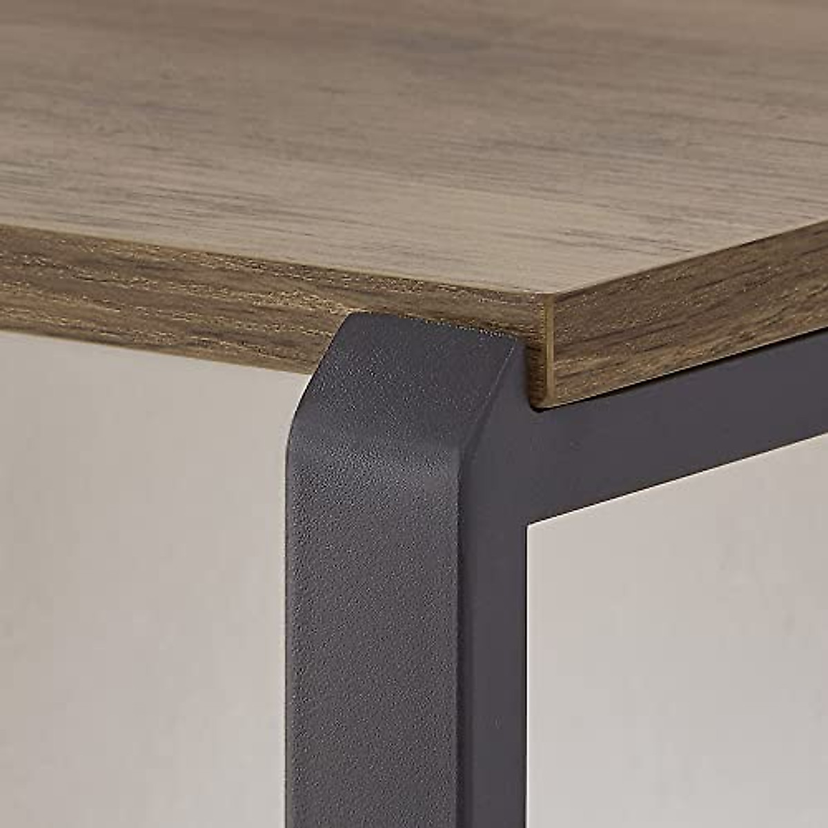 FOLUBAN 4 Tier Open Bookshelf, Vintage Free Standing Book Shelf, Rustic Wood and Metal Bookcase for Home Office, Oak