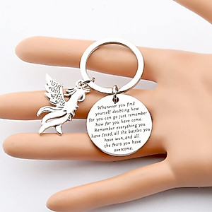 TIIMG Rising Phoenix Nspirational Gifts Phoenix Keychain New Beginning Jewelry Gift For Women Wife Lover (Phoenix whenever)