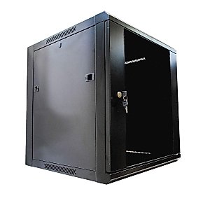 12U IT Wall Mount Cabinet 19-inch Server Network Rack Cabinet Rack Vented Enclosure Glass Locking Door 23.6 inches Depth