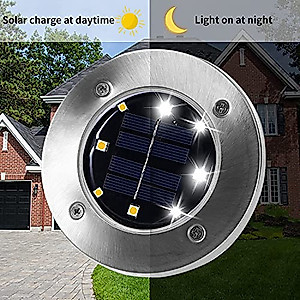 INCX Solar Outdoor Lights Waterproof,12 Packs 8 LED Solar Garden Lights,Solar Ground Lights Landscape Lighting for Patio Pathway Lawn Yard Deck Driveway Walkway White