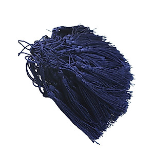 MSCFTFB 120 Pieces 5inch Silk Floss Tassels with Hang Loops Mini Tassels Mala Tassel Kits for Bookmarks Earring Dreamcatcher Jewerly Making Belt Clothing Curtain Decorations (Navy)