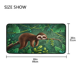 JUMBEAR Sloth Kitchen Rug Non Slip Kitchen Floor Mat Cushioned Comfort Standing Mat 39 x 20 Inch