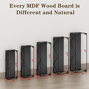 CRUGLA Black Floating Shelves Wall Mounted Set of 5, Hanging Storage Wall Shelf for Bathroom, Bedroom, Living Room, Kitchen