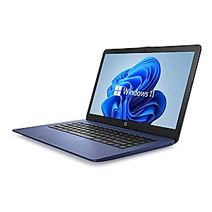 HP Newest 14" HD Laptop, Windows 11, Intel Celeron Dual-Core Processor Up to 2.60GHz, 4GB RAM, 64GB SSD, Webcam, Dale Pink(Renewed) (Dale Blue)