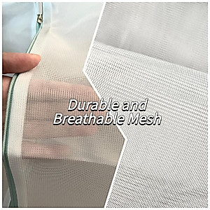 KOLONEEII 2 Pack Mesh Laundry Bag for Delicates 24 x 32 inch Durable Laundry Wash Bags Zippered Dirty Clothes Laundry Garment Bag for Lingeries, Sweaters, Travel, Blankets, Bedding