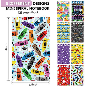 Peiking 24 Pcs Mini Back to School Student Notebooks, Party Favors Spiral Notepads, Themed Supplies for Boys Girls Bags Fillers Kids Class Gifts