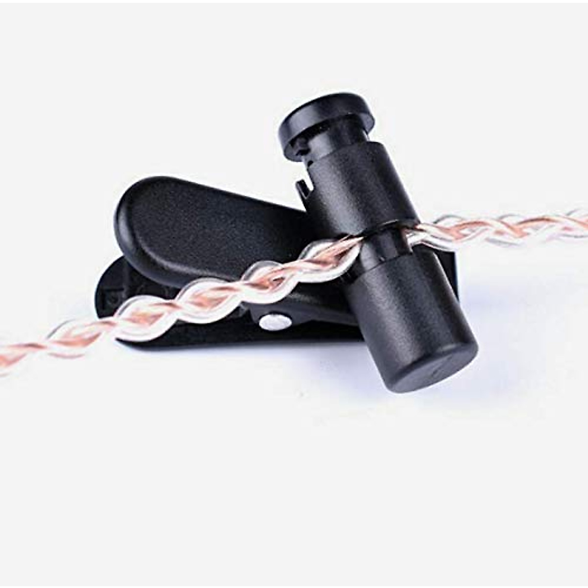 Headset Wire Clip for Earphone Wire, Fixed Cable on The Clothes, 2 Pcs Black Clips for Most Headset Wire