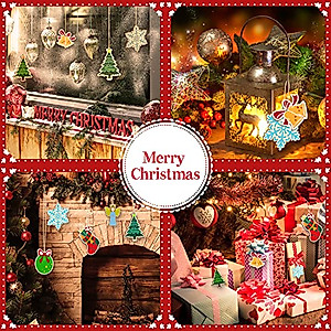 Christmas Wooden Ornaments Crafts Kits for Kids, Easy Unfinished Wood Arts and Crafts Bulk for Toddlers Children Ages 4-8 8-12 Make Your Own Class Classroom Preschool DIY Painting Paint Paintable