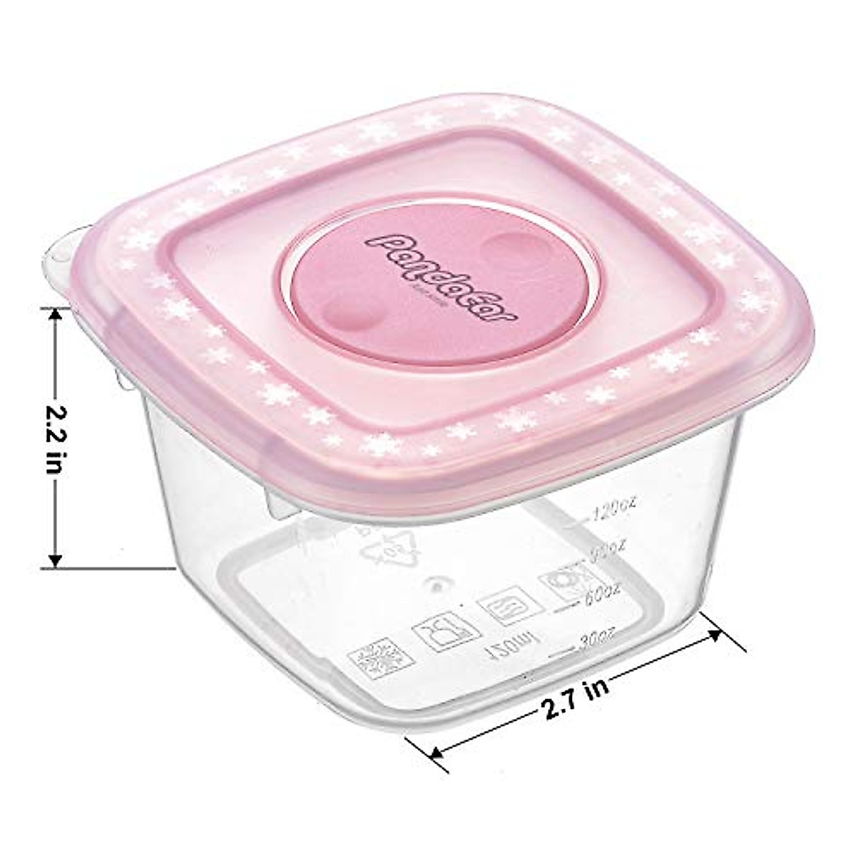 PandaEar Baby Food Snack Plastic Storage Container with Lids, 12 Pack Set BPA Free Freezer & Dishwasher Safe for Kids