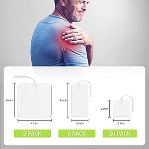 30 Pieces TENS Unit Replacement Pads, Multiple Sizes TENS Unit Pads with Pad Holder, Reusable and Self-Adhesive Electrodes Pads Compatible with AUVON TENS 7000 EMS Machine (Latex-Free, NonIrritating)