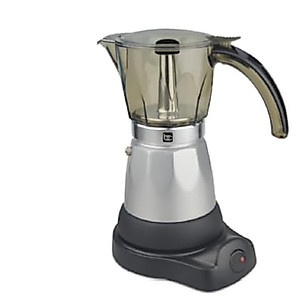 Bene Casa Espresso Coffe Maker, 6 Cup,Electric Maker Portable Cafetera Electrica| Trasparent Carefa, De 6 Tasas, Para Cafe' Espresso,Baso Trasparente.