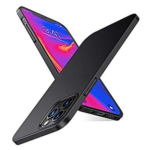 TORRAS Slim Fit for iPhone 12 Pro Max Phone Case Ultra-Thin Sturdy Protective Cover with Non-Slip Grip & No Fingerprint Hard Plastic Super Slim Phone Case for iPhone 12 Pro Max Case 6.7", Space Black