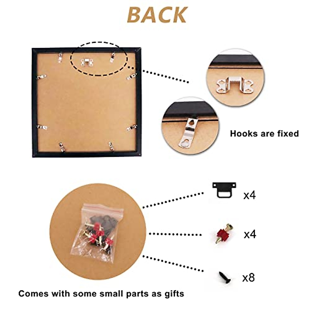 HZSYF Black And White Wall Art - 12x12 Inches Sea And Beach In Sunrise Prints Wooden Framed Pictures Seascape Artwork 4 Panels 12 x 12 Inch