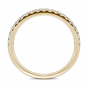 14K Yellow Gold Moissanite by Charles & Colvard 1.6mm Round Wedding Band-size 7 0.33cttw DEW