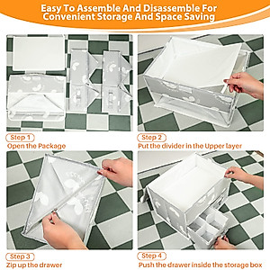 EASEVE Sock Underwear Drawer Divider - Closet Organizers and Dresser Organizer Wardrobe Clothes Box Storage Bins with Lid for Bra, Leggings, Shirt, Panty (1 Pack, Grey)