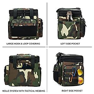 Gafetrey Large Tactical Lunch Box for Men, Insulated Lunch Bag, Thermal Lunchbox, Waterproof Cooler Bag, Dual Compartment Lunch, Camo Color