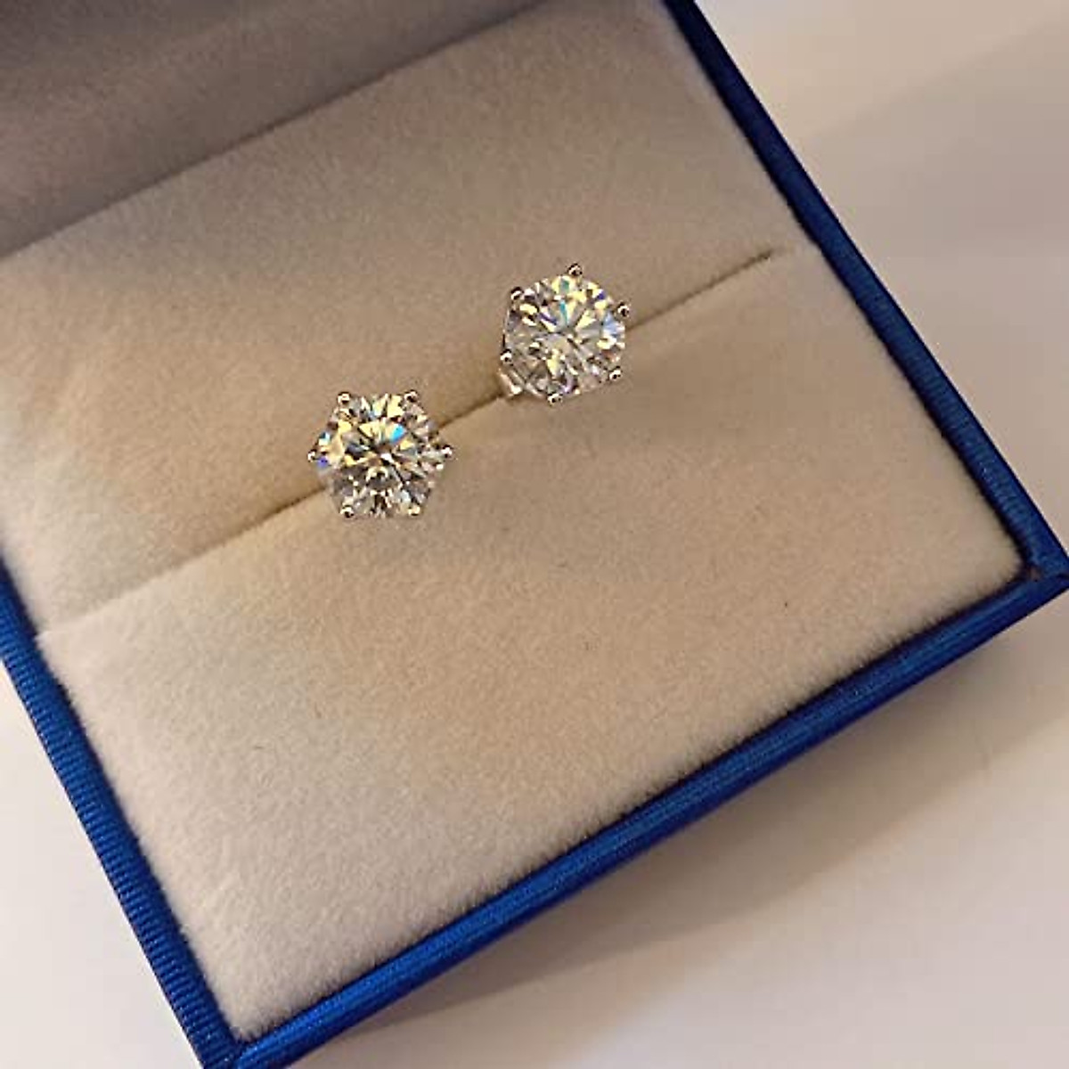 CHASKI Moissanite Stud Earrings 2ct G H I Color 925 Sterling Silver White Gold Plated Earring Women Men Lab Created Diamond Earrings