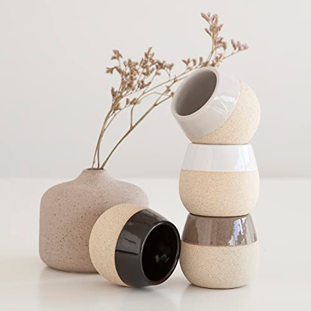 Ceramic Espresso Cups Set of 4 - 2.7oz - Espresso Coffee Mugs for Nespresso Cups - Espresso Glasses - Demitasse Cups - Tazas de Cafe - Espresso Accessories - Expresso Coffee Cup for Espresso Machine