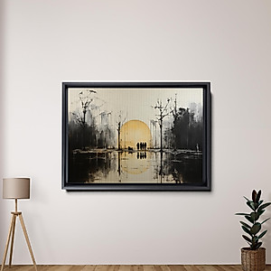 Beige and Black Abstract Prints, Wabi Sabi Wall Art, Large Square Canvas with Modern Abstract Design, Canvas, Art Decor