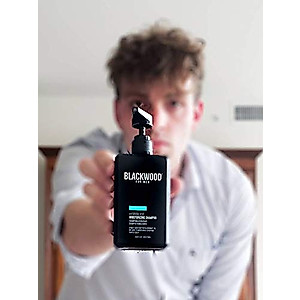 Blackwood For Men Hydroblast Moisturizing Shampoo - Shampoo for Coarse, Dry, & Curly Hair - Infused with Ginseng & Ginger - Natural Vegan Formula - Sulfate Free, Paraben Free, & Cruelty Free (8.92 Oz)