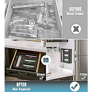 Neatsure Ziplock Bag Storage Organizer, Acrylic Magnetic Kitchen Dispenser for Drawer or Refrigerator, Plastic Bag Holder Compatible with Ziploc, Solimo, Glad, Hefty for Gallon, Quart, Sandwich, Snack & Variety Size Bags