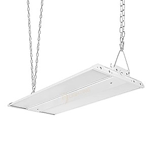 2ft 110W LED Linear High Bay Chain-Mount Fixture, 16,000LM (142LM/W), 10-15ft Install Height, 1-10V Dimmable LED Shop Light Fixture, 120-277V, 5000K Daylight White, UL Listed, DLC 5.1 Premium, 1-Pack