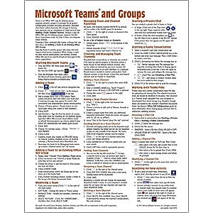 Microsoft Teams and Groups for Office 365 Quick Reference Guide (Cheat Sheet of Instructions, Tips & Shortcuts - Laminated Card)