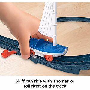 Thomas & Friends Motorized Toy Train Set Bridge Lift Thomas & Skiff Track Playset with Boat for Preschool Pretend Play Kids Ages 3+ Years