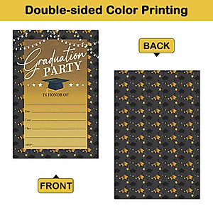 REWIDPARTY Graduation Party Invitations Cards with Envelopes & Stickers（Set of 15） Graduation Celebration Invites Graduation Announcement Cards Grad Celebration Supplies for High School or College