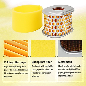 JICHEKU 17210-ZE1-505 Air Filter Replace for 17210-ZE1-820 17210-ZE1-822 OEM Air Cleaner Cartridge with Pre Filter Fits Honda GX160 GX200 GX140 Engine Air Cleaner Element 4 PCS