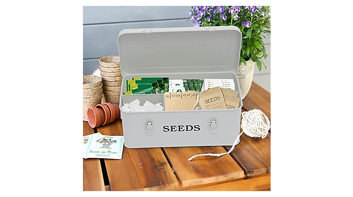 Xbopetda Metal Seed Saving Box | Seed Storage Organizer