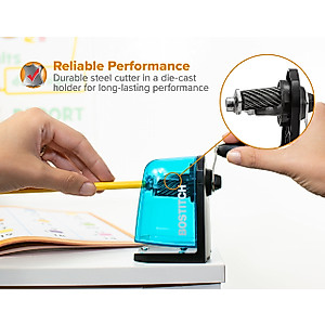 Bostitch Office Multi-Mount Manual Pencil Sharpener, Vacuum Mount or Screw Mount, Blue (MPS2-BLUE)