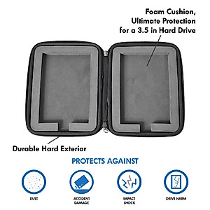 SiForce Portable 3.5 inch Internal Hard Drive Shockproof Case, SiForce Hard Drive Transporter Classic Hard Drive Storage Case