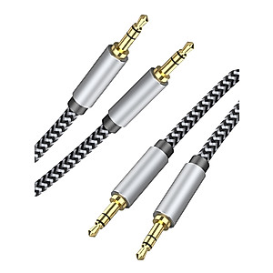 MORELECS Aux Cord 2Pack, 3.5mm Audio Cable Nylon Braided Aux Cable 4ft, 3.5mm Male to Male AUX Cord for Car, Headphones, Home Stereos, Speaker
