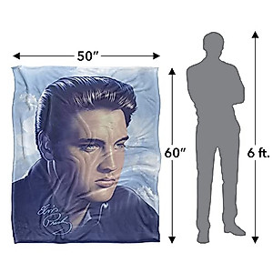Elvis Presley Big Portrait Officially Licensed Silky Touch Super Soft Throw Blanket 50" x 60"