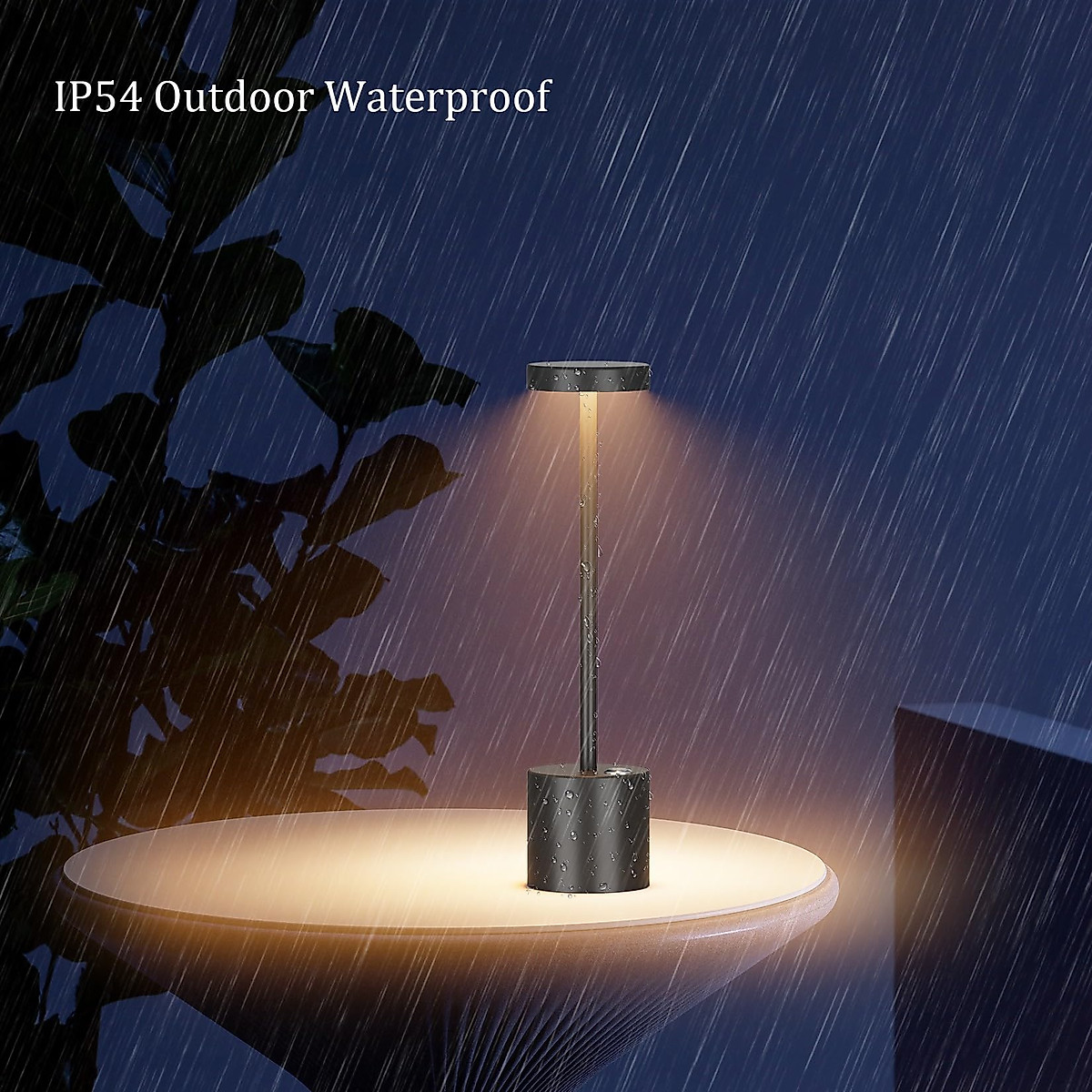 Howskys 2 Pack USB Rechargeable Desk Lamp, Modern LED Cordless Desk Lamp, 5500mAh 3 Tone Light Touch Desk Lamp for Dining Room/Indoor/Outdoor (Black)