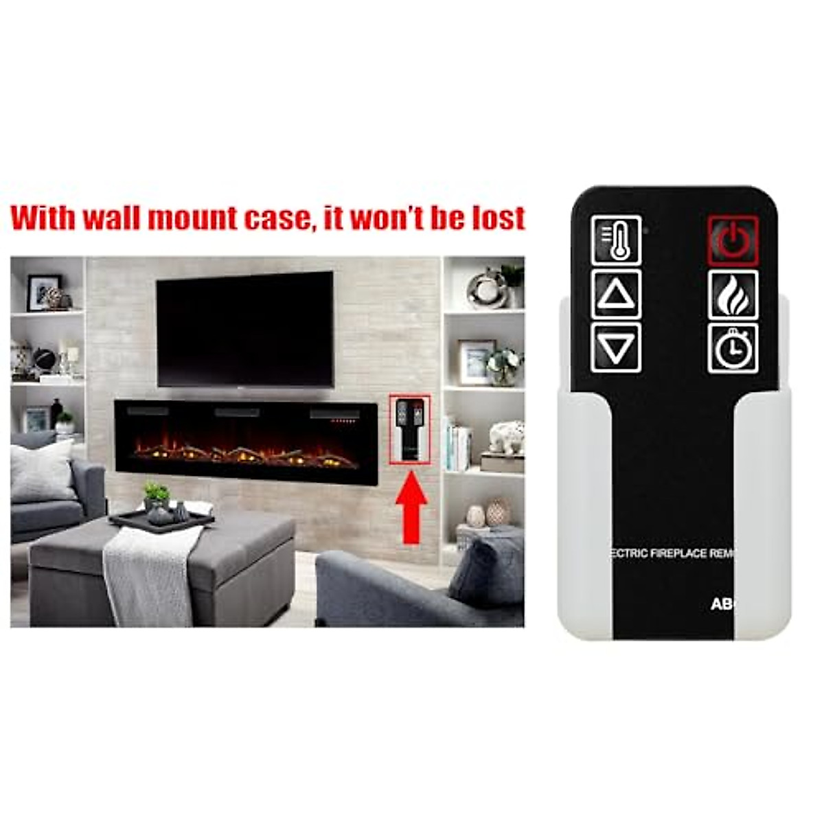 GENGQIANSI Replacement Remote Control for Zokop 3D Electric Firebox Indoor Fireplace Heater