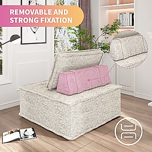 Mixoy Modular Sectional Sofa, Couch for Living Room Office Apartment Resting,1 PCS DIY Combination Oversized Sleeper Sofa Bed, Comfy Floor Couch | Beige