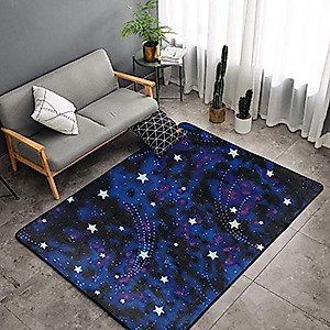 NiYoung Super Soft Indoor Modern Galaxy Stars Magic Glow in The Dark Area Rugs for Living Room Bedroom Thick Anti-Slip Play Mats Floor Carpet, 3 x 5 Feet